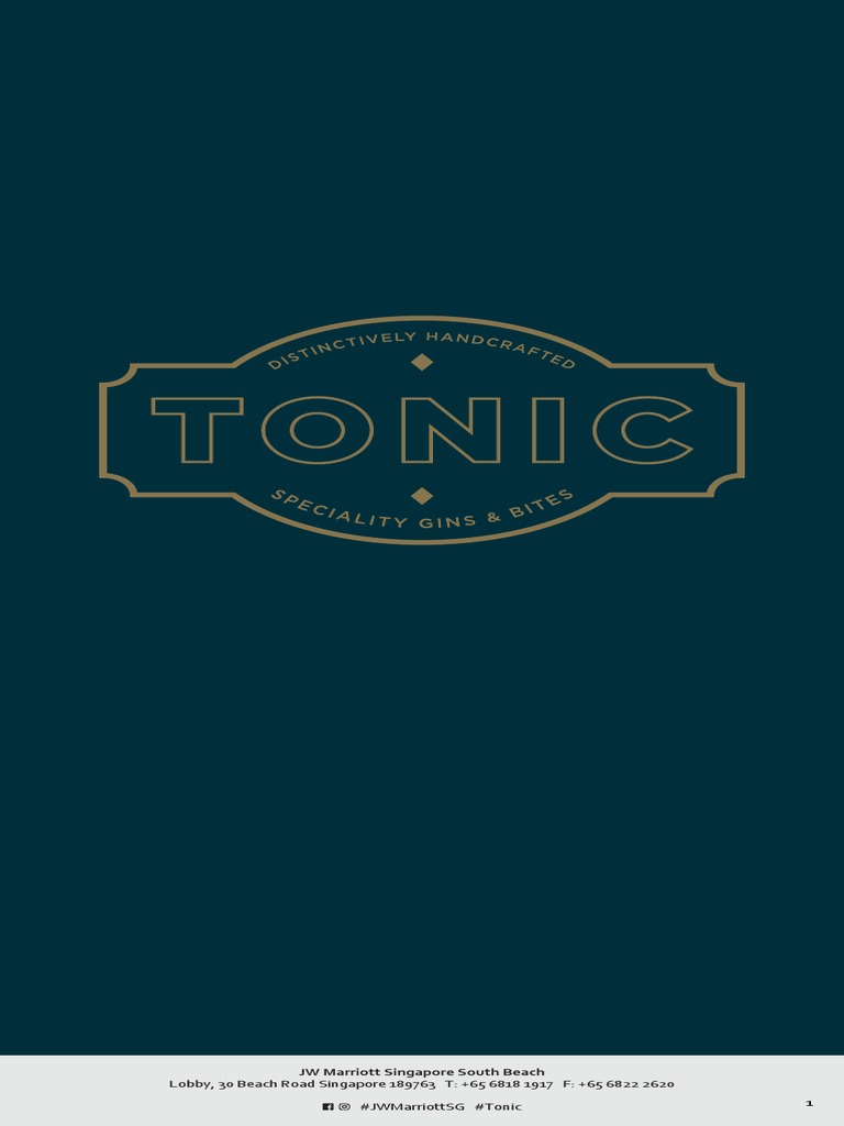 Tonic Menu - PDF - 1517990287 | PDF | Gin | Tea