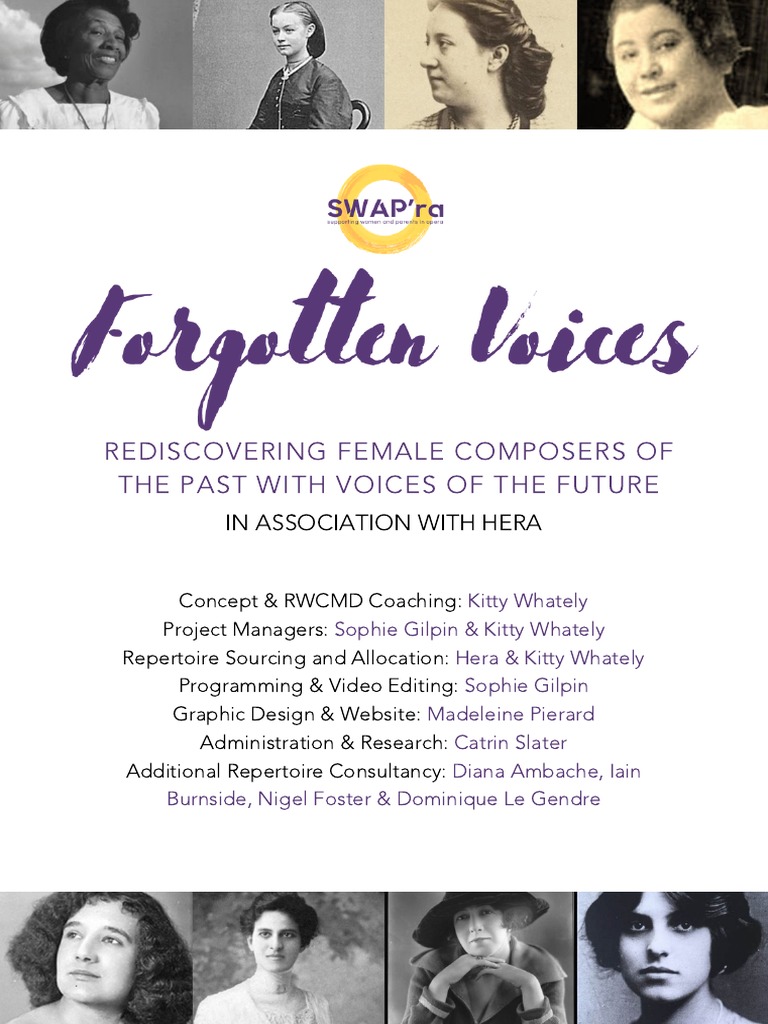 HERA-SWAP'ra Forgotten Voices | PDF | Classical Musicians | Composers