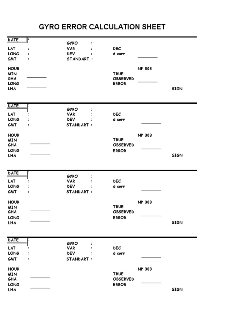 Gyro Error Calculation Guide | PDF
