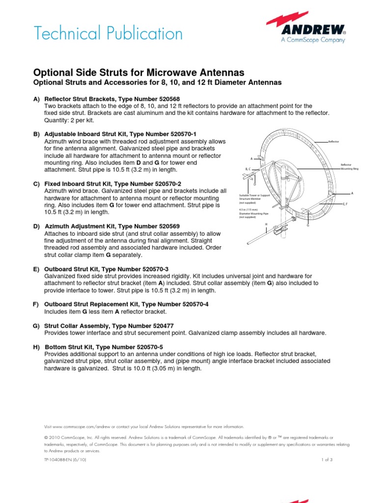 Optional Side Struts For Microwave Antennas | PDF | Pipe (Fluid ...