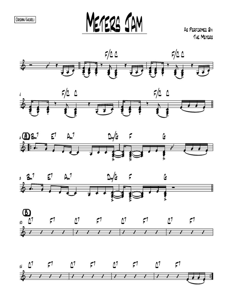 Meters Jam Sheet Music Guide | PDF