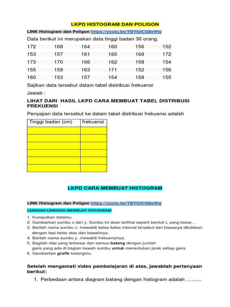 LKPD Histogram Dan Poligon 2021 | PDF