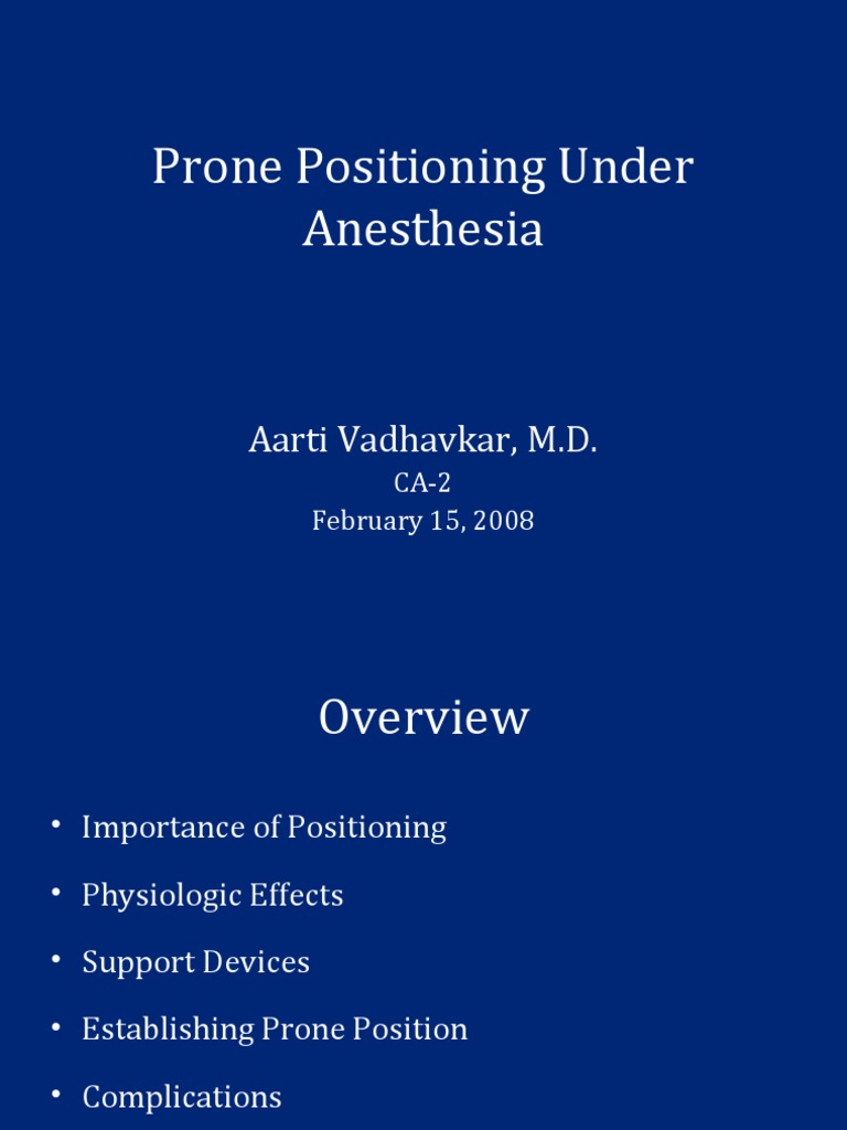 Prone Positioning Under Anesthesia | PDF | Anesthesia | Ischemia