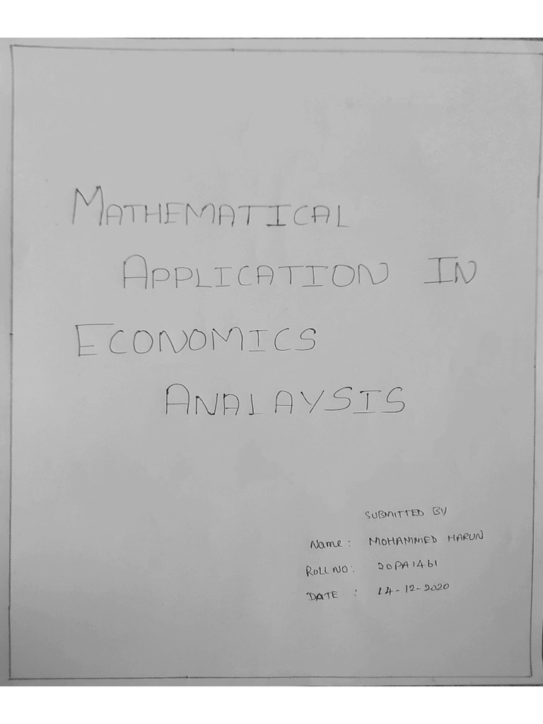 Use of Differentiation in Economics | PDF