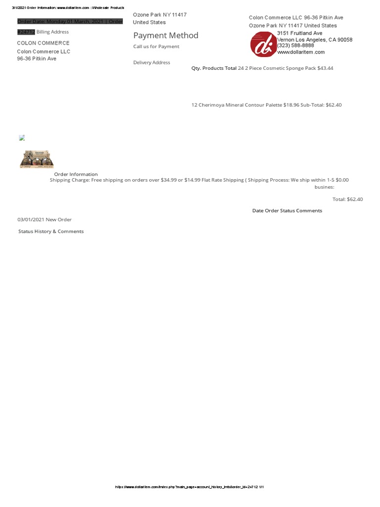 Dollar Tree - Colon - Commerce - Invoice | PDF