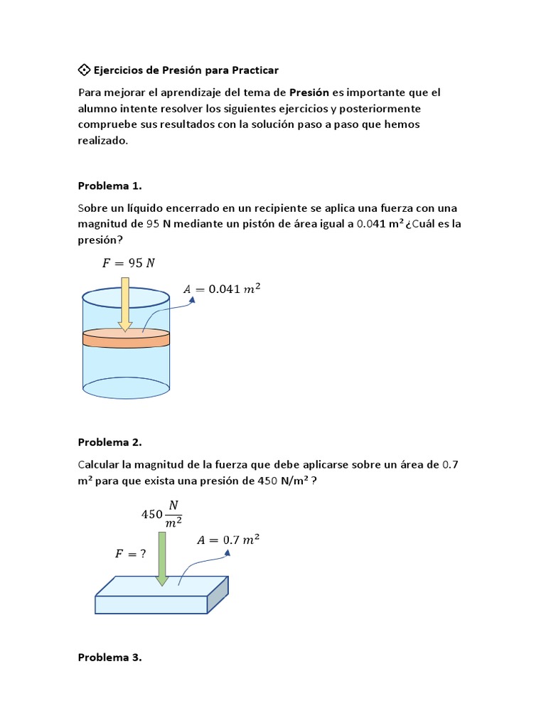 Ejercicios de Presión Atmosférica Resueltos | PDF | Ciencia y ...