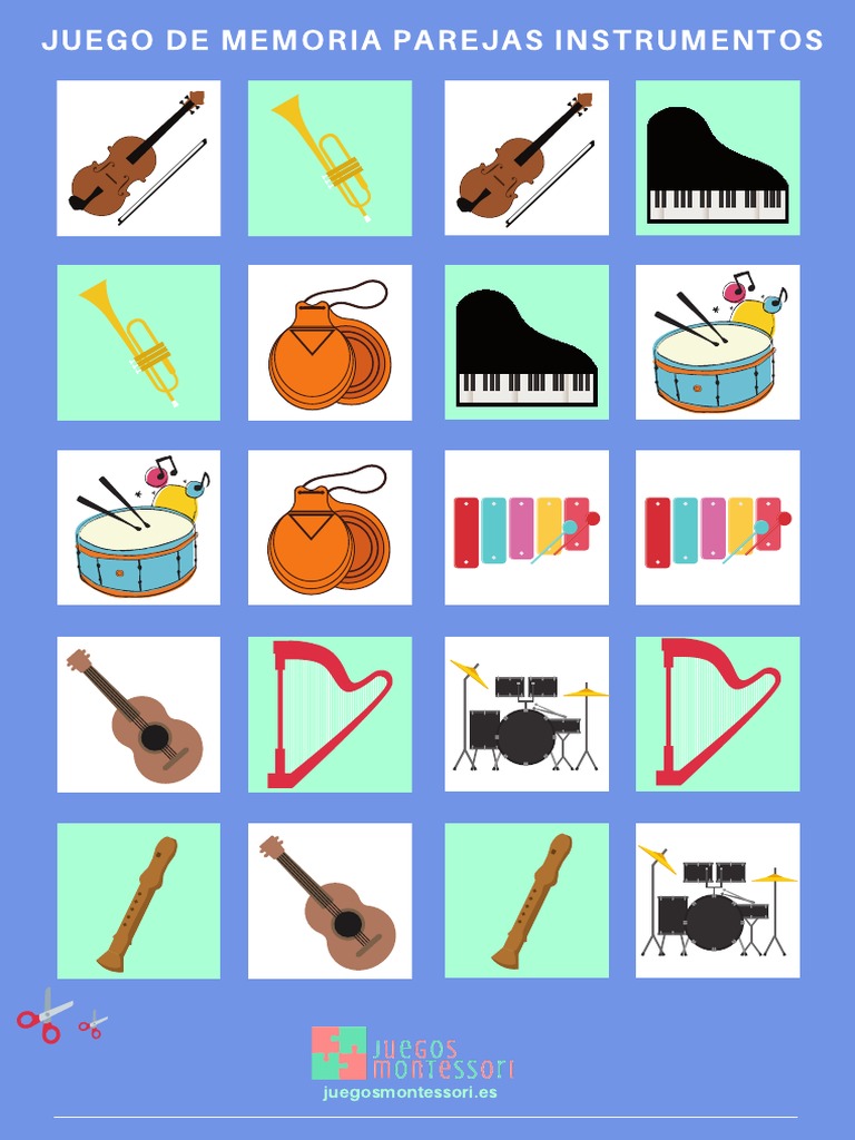 Juego de Memoria Parejas Instrumentos | PDF