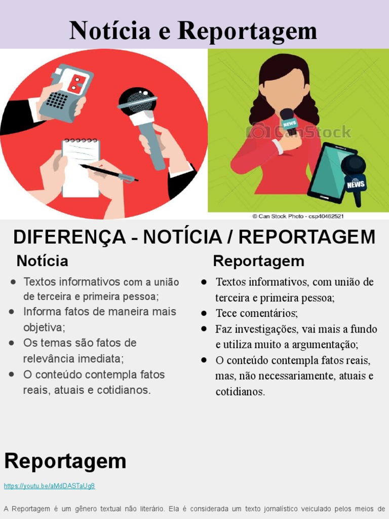 Diferenças entre notícia e reportagem: um guia conciso | PDF ...