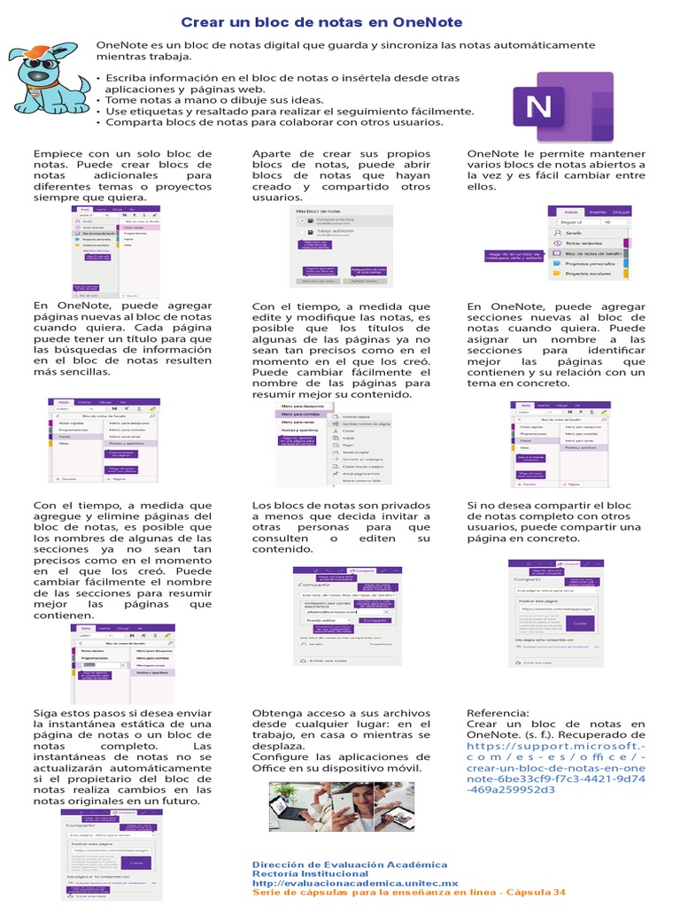 Cápsula 34. Crear Un Bloc de Notas en OneNote | PDF | Internet | Red ...
