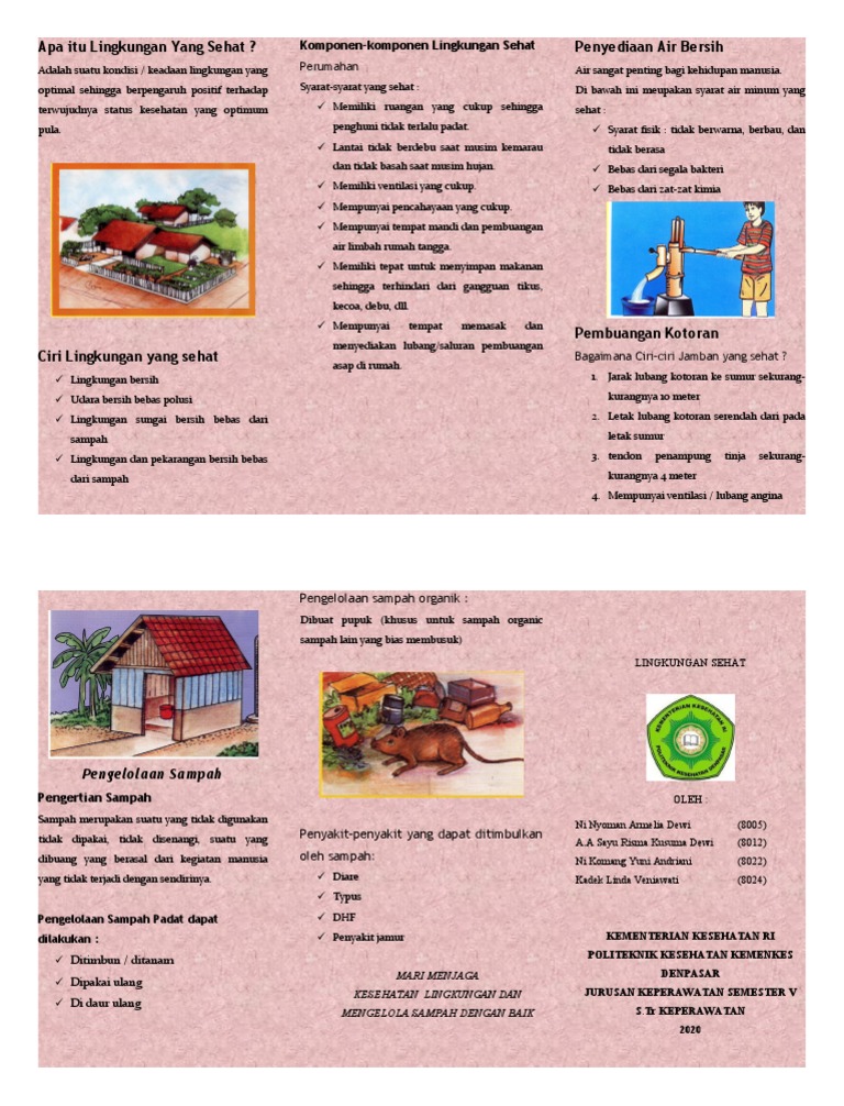 Leaflet Lingkungan Sehat Kelompok V | PDF