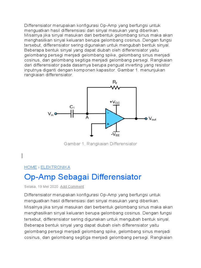 Penguat Differensiator Op Amp | PDF