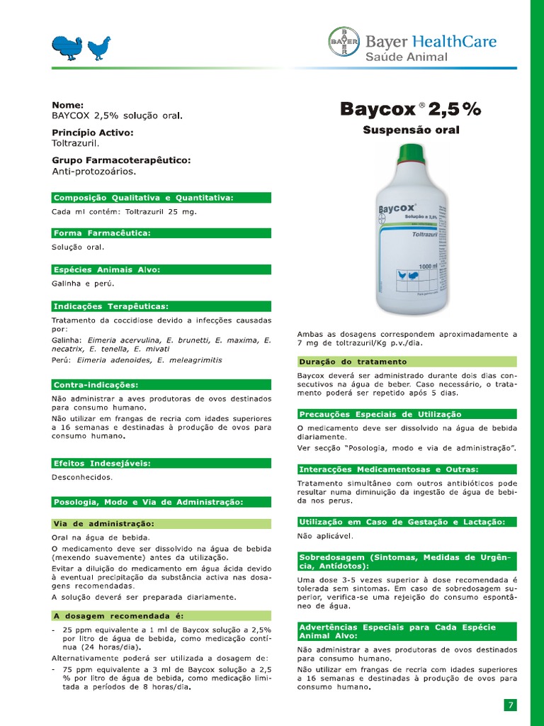 Baycox 2,5% - Solução Oral - Bula - 2020 | PDF