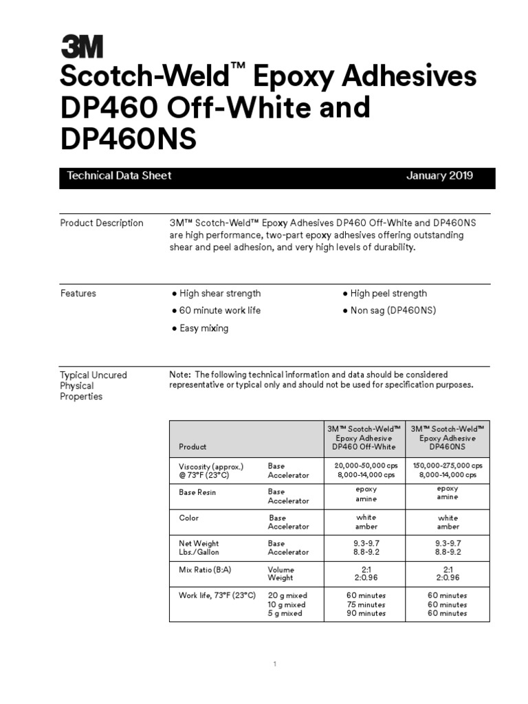 3M DP-460 - Datasheet (Adesivo para PET) - 2020 | PDF | Epoxy | Legal ...