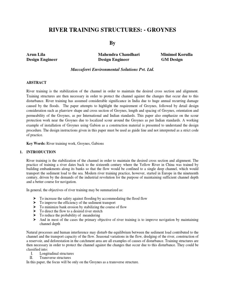 River Training Structures - Groynes | PDF | River | Erosion