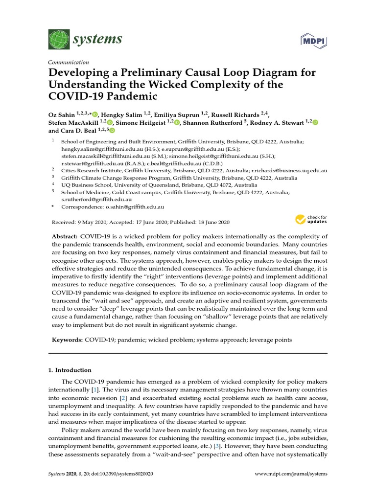 Systems: Developing A Preliminary Causal Loop Diagram For Understanding ...