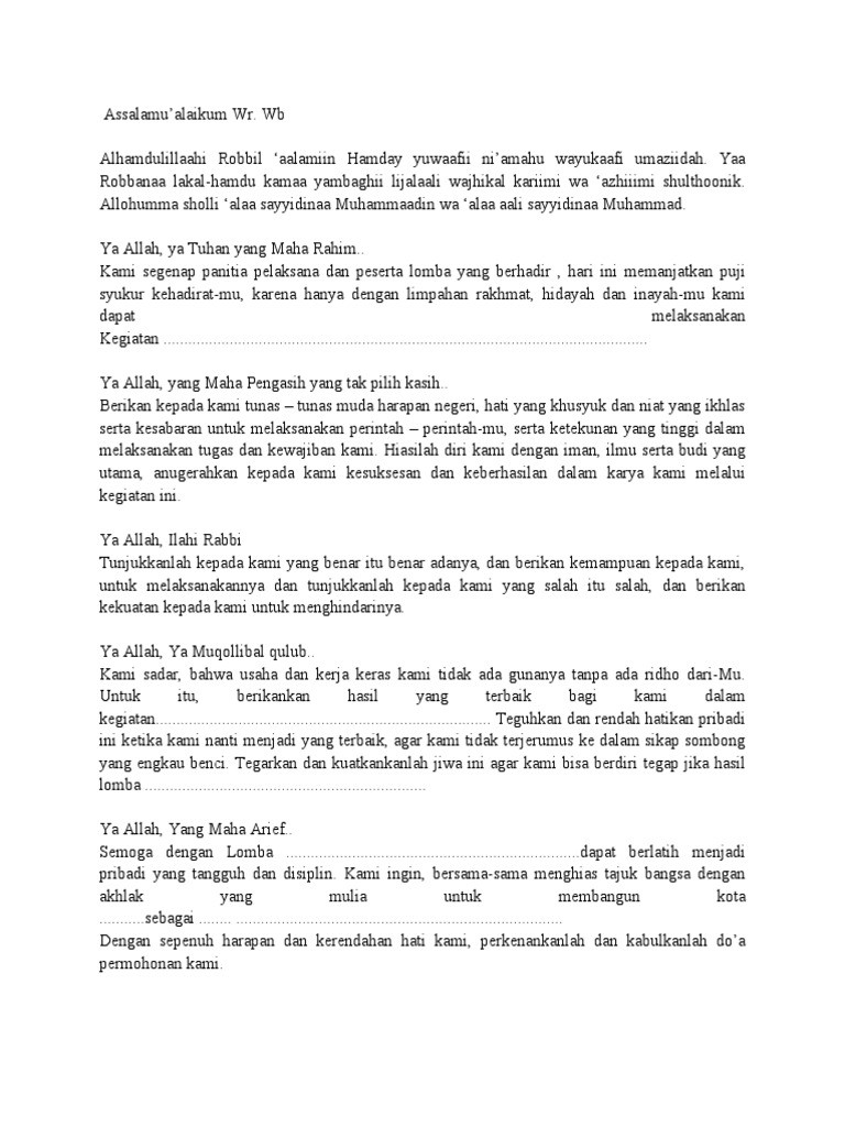 Doa Lomba | PDF | Agama & Spiritualitas