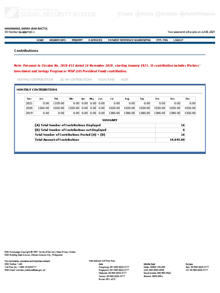 Republic of The Philippines Social Security System - Member | PDF