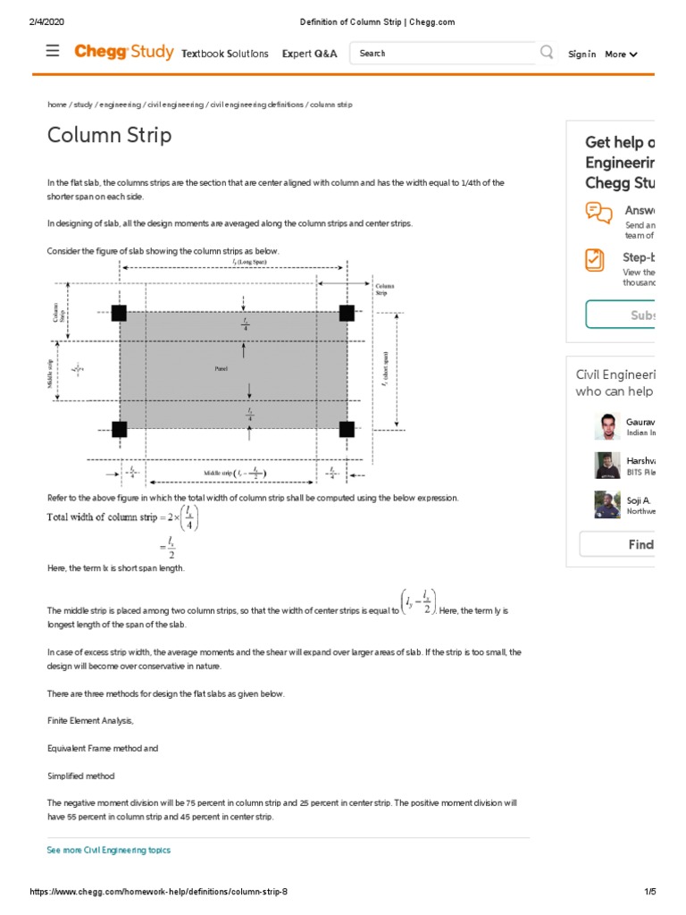 Definition of Column Strip | PDF | Natural Gas | Beam (Structure)