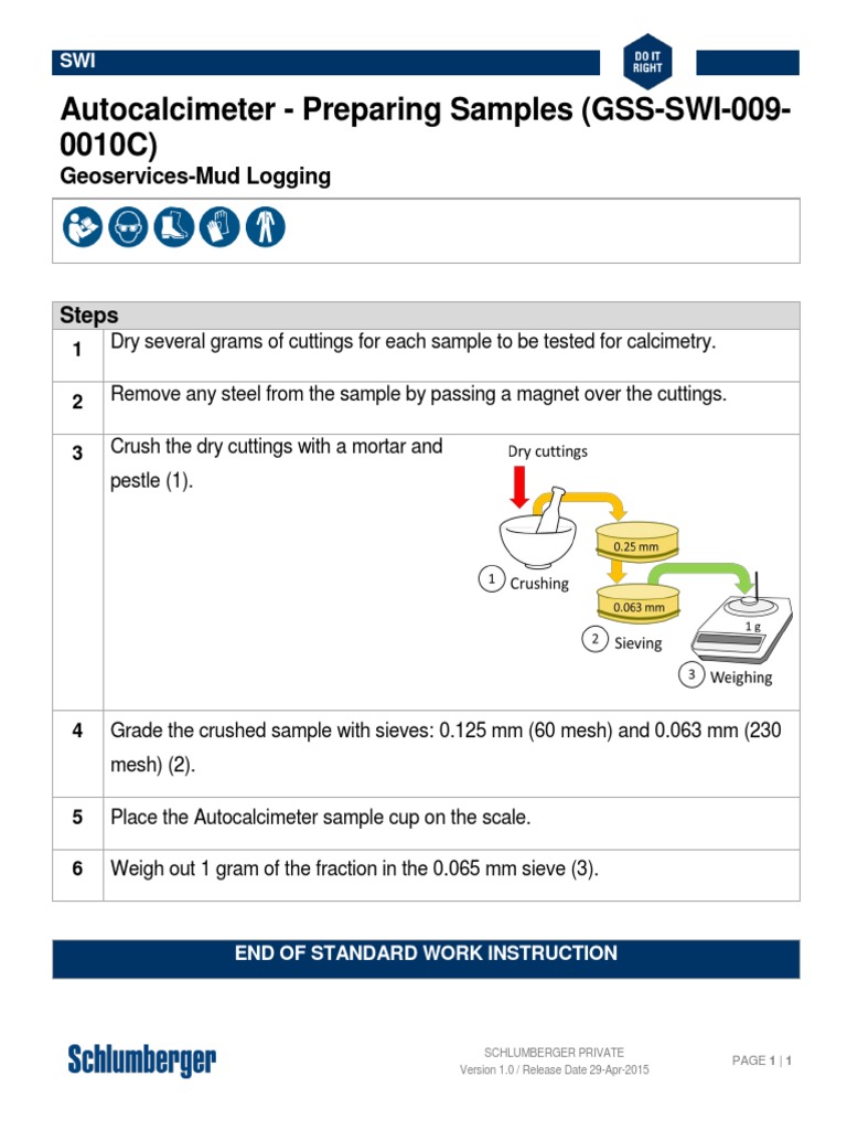 GSS-SWI-009-0010C Autocalcimeter Preparing Samples Final 6691901 01 | PDF