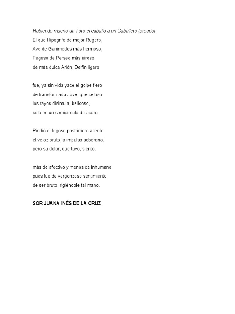 Soneto de Sor Juana | PDF