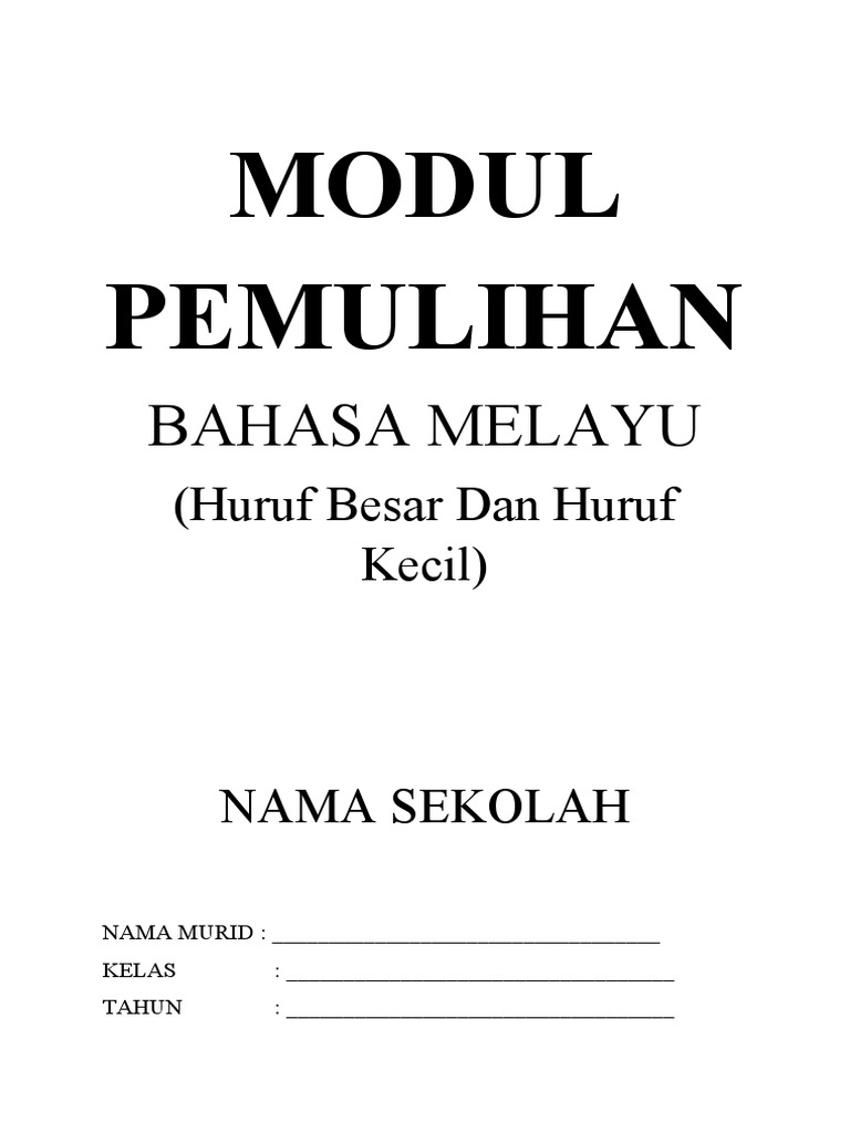Cover Modul Huruf | PDF