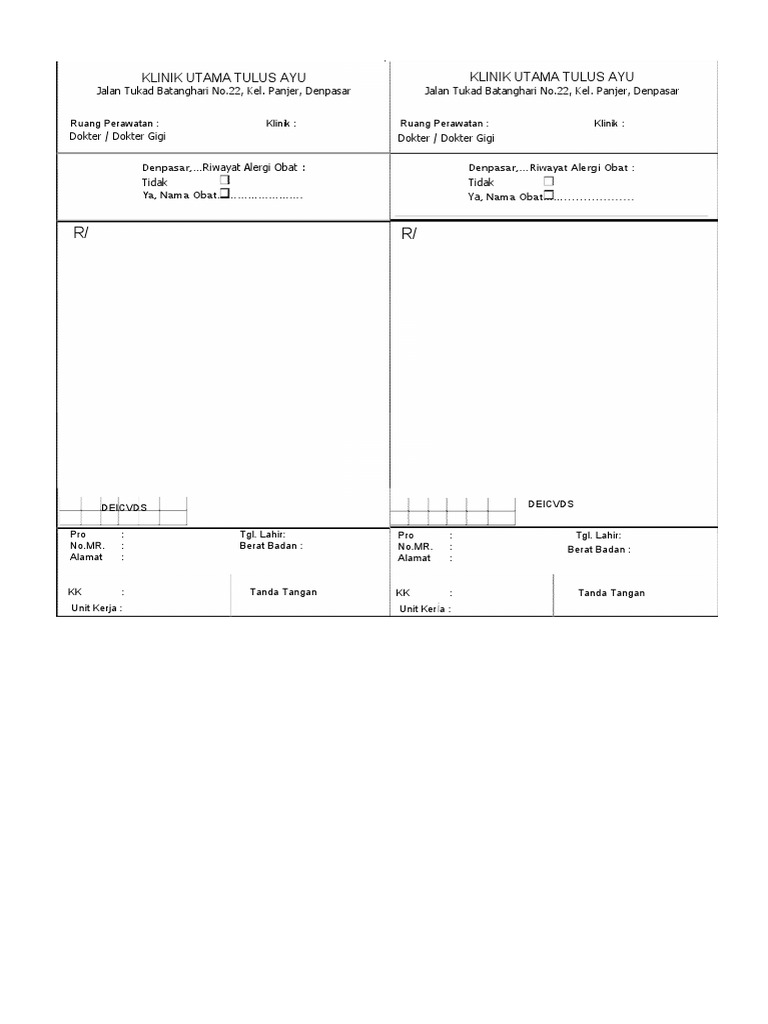 Form Resep Dokter | PDF