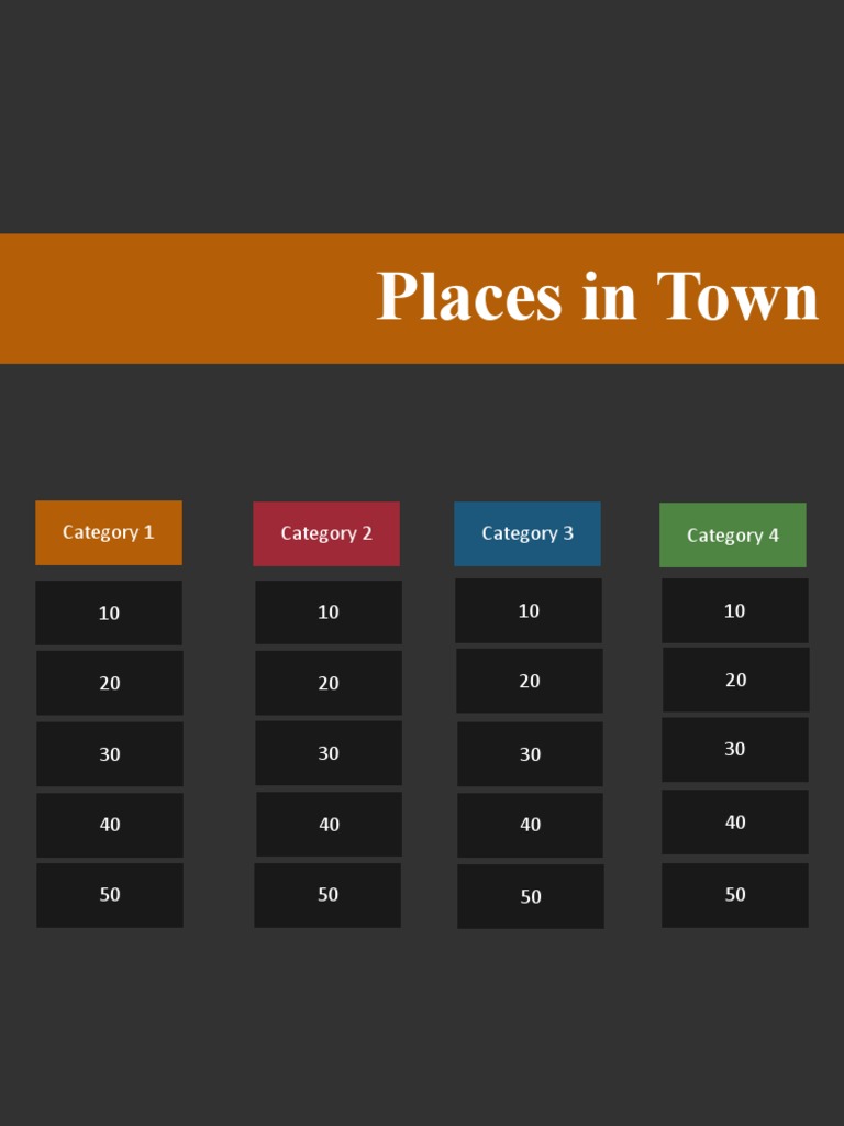 Places in Town Fun Activities Games 105558 | PDF