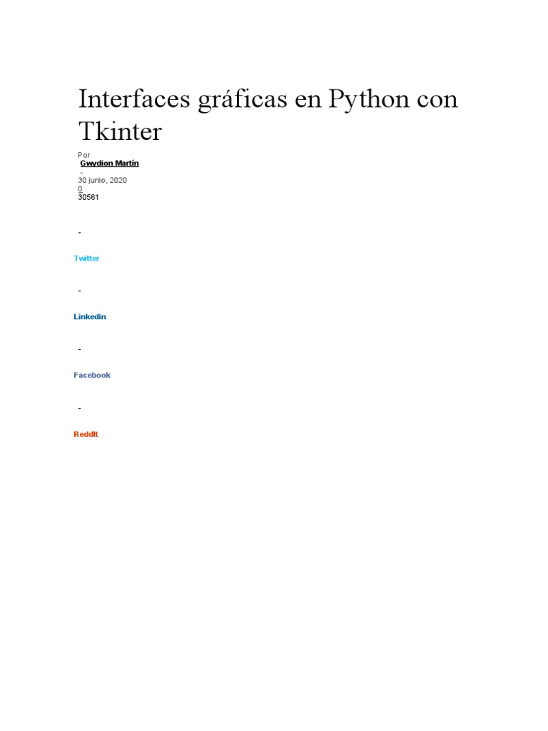 Interfaces Gráficas en Python Con Tkinter | PDF | Interfaces gráficas ...