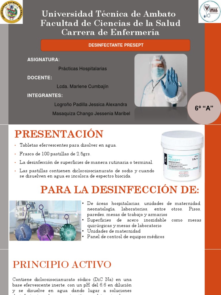 Desinfectante Presept | PDF | Agua | Química