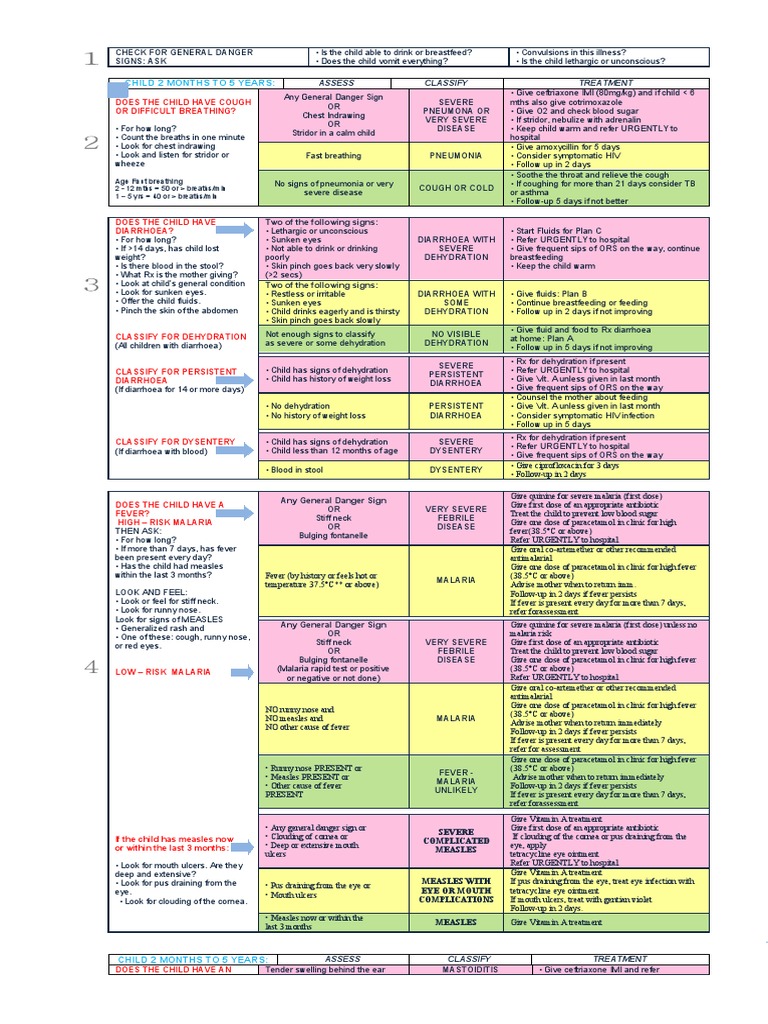 Summary of IMCI Case Management | PDF | Breastfeeding | Malaria