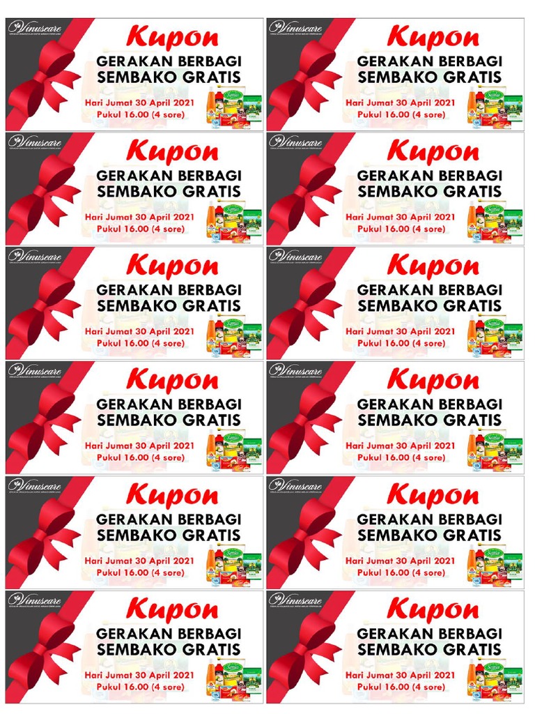 Kupon Format A4 Siap Print | PDF