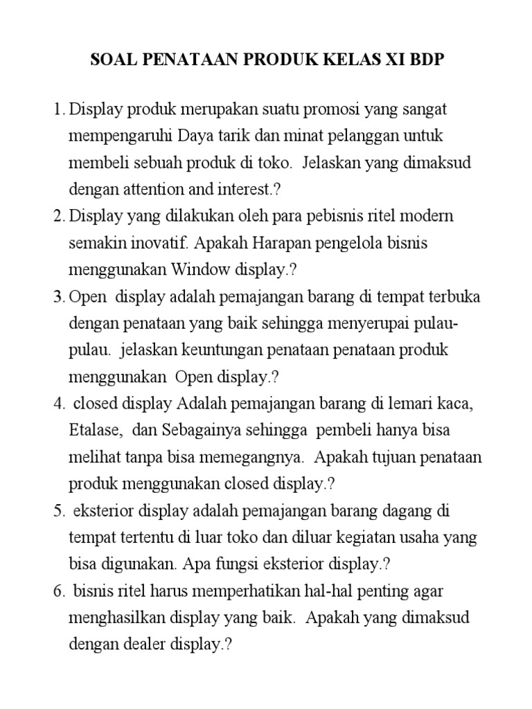 Penataan Display Produk Ritel Kelas XI | PDF | Bisnis | Seni