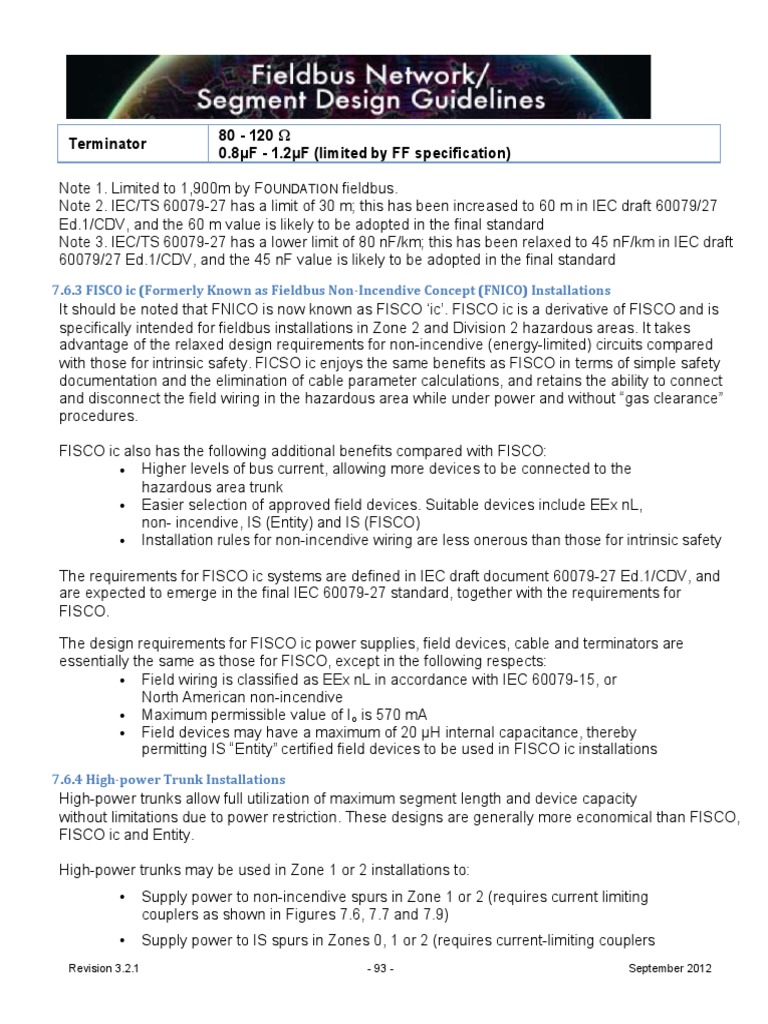 7.6.3 FISCO Ic (Formerly Known As Fieldbus Non Incendive Concept (FNICO ...