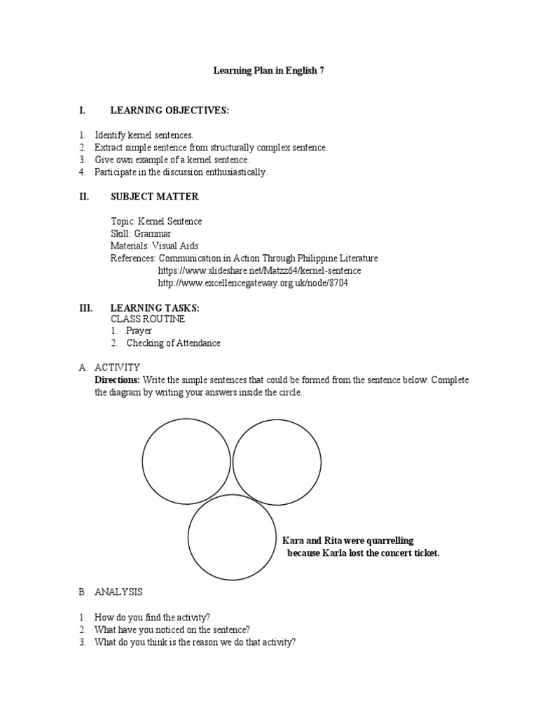 Kernel Sentence LP | PDF | Sentence (Linguistics) | Kernel (Operating ...