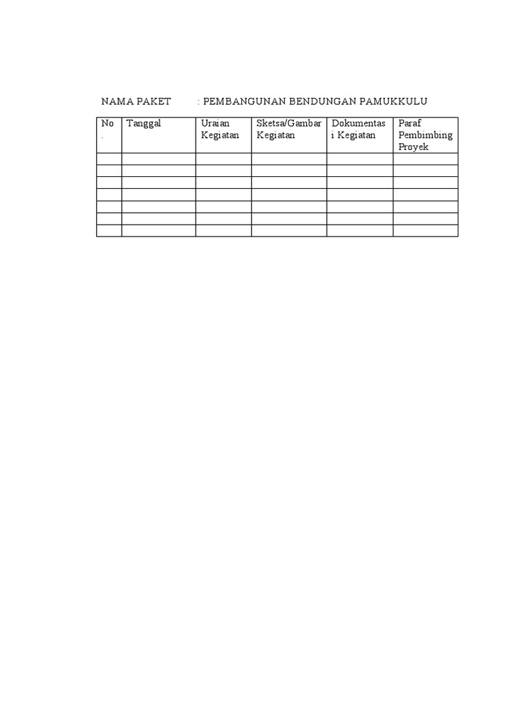 Nama Paket: Pembangunan Bendungan Pamukkulu No - Tanggal Uraian ...