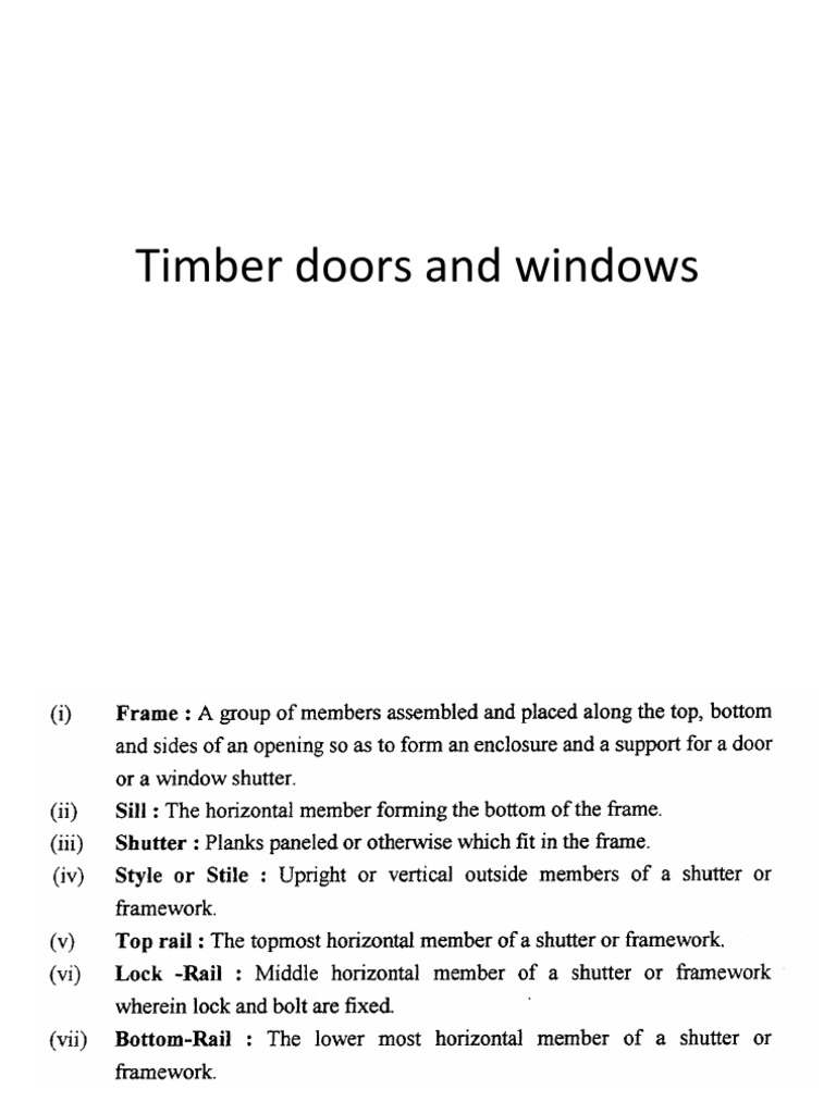 Timber Doors and Windows | PDF