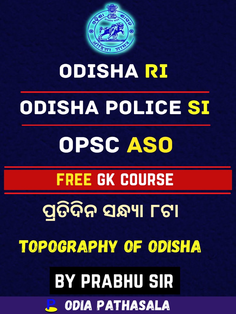 Topography of Odisha by Odia Pathasala | PDF | Plateau | Landscape