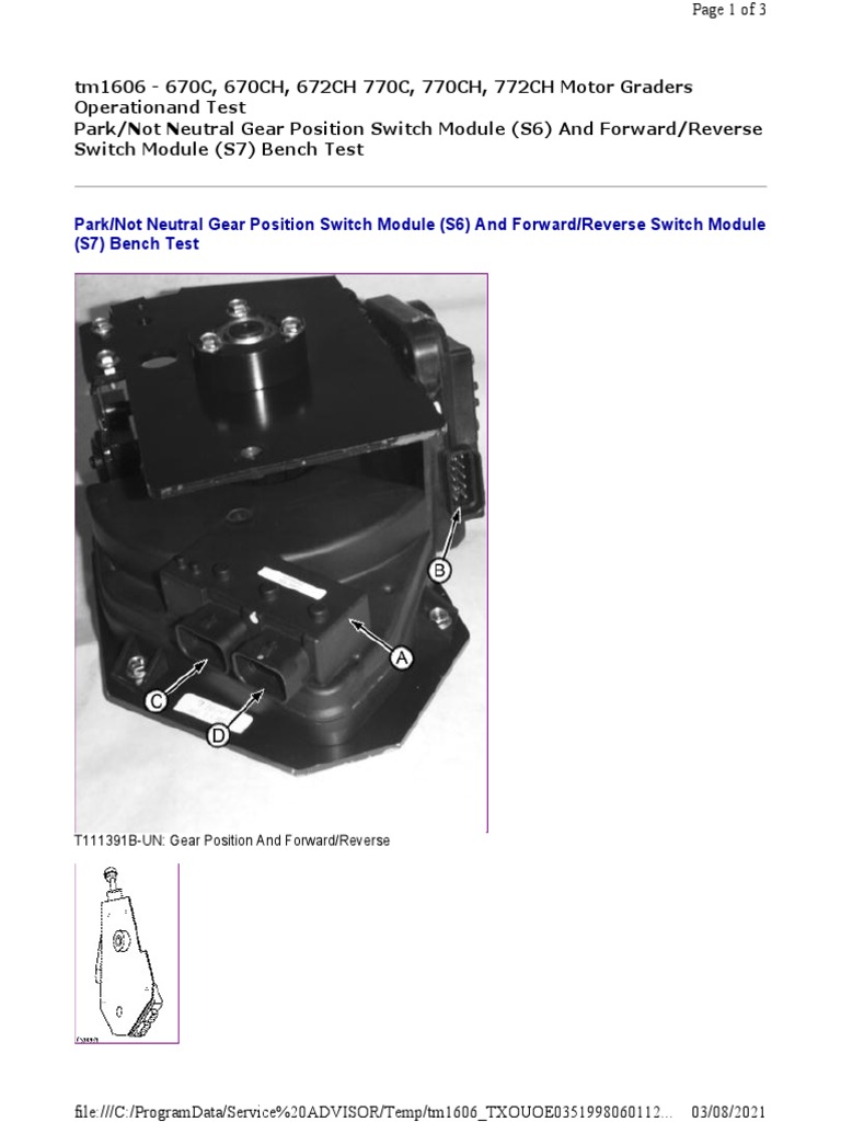 Park-Not Neutral Gear Position Switch Module S6 and Forward-Reverse ...