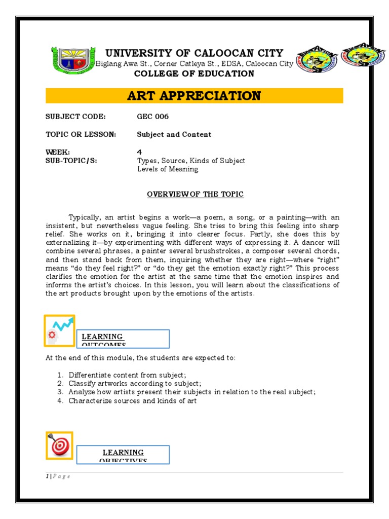 Types of Subject Matter in Artworks | PDF | Surrealism | Abstract Art