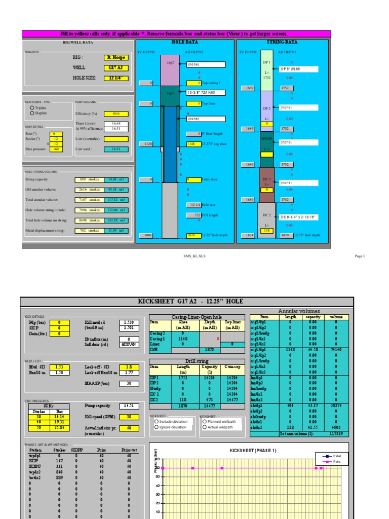 Cementation Calculations Spreadsheet | PDF | Casing (Borehole)