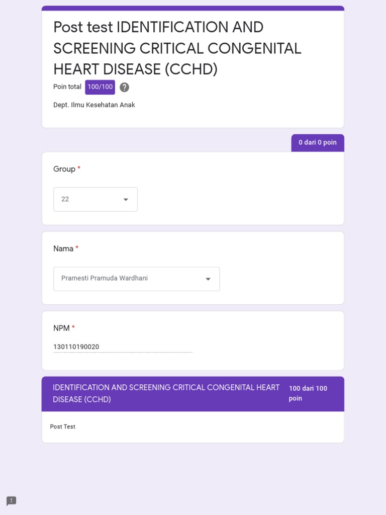 Post Test Identification and Screening Critical Congenital Heart ...