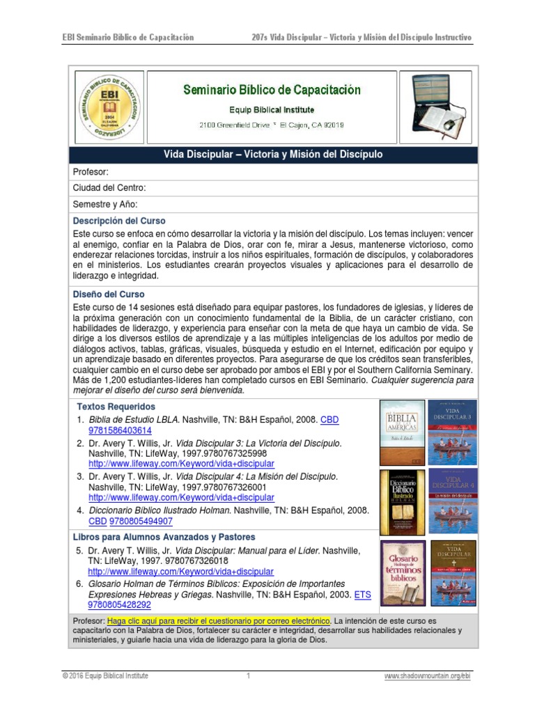 Vida Discipular Victoria y Misión Del Discípulo | PDF | Liderazgo ...