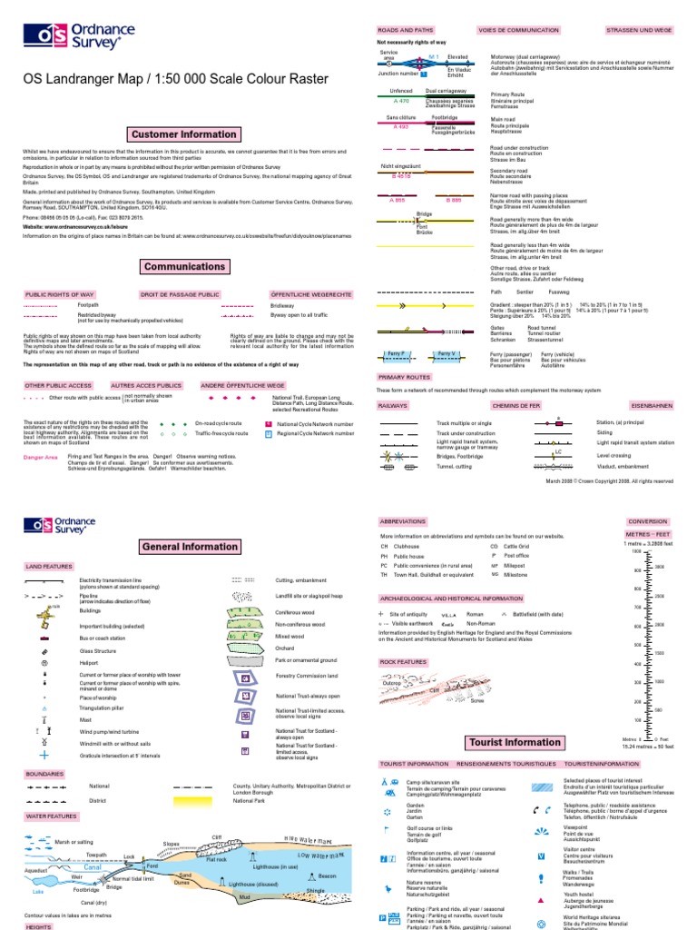 OS Landranger Map / 1:50 000 Scale Colour Raster: Customer Information ...