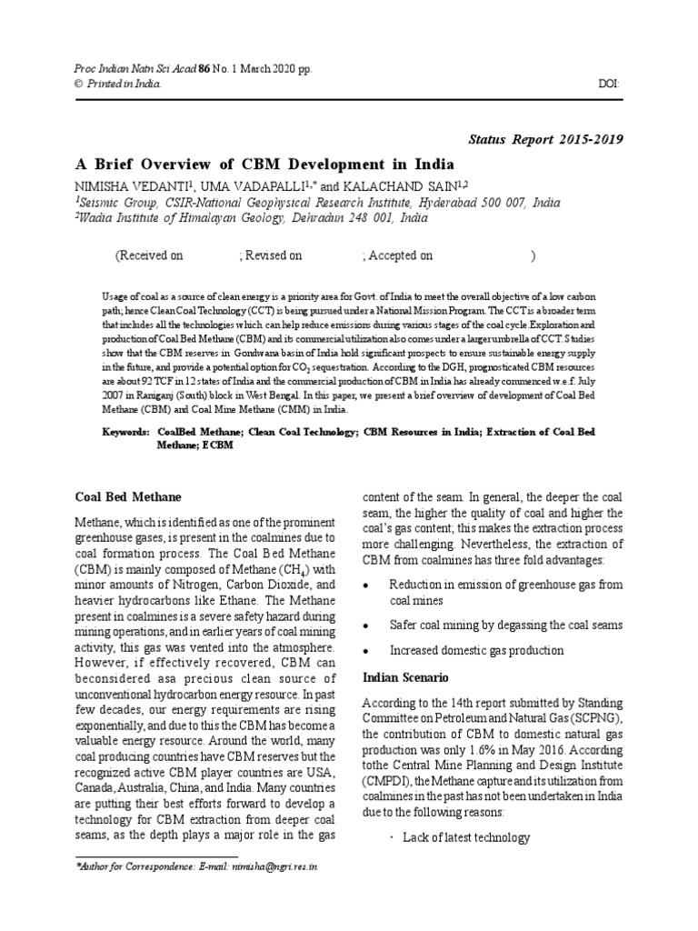 CBM Development in India | PDF | Coalbed Methane | Coal