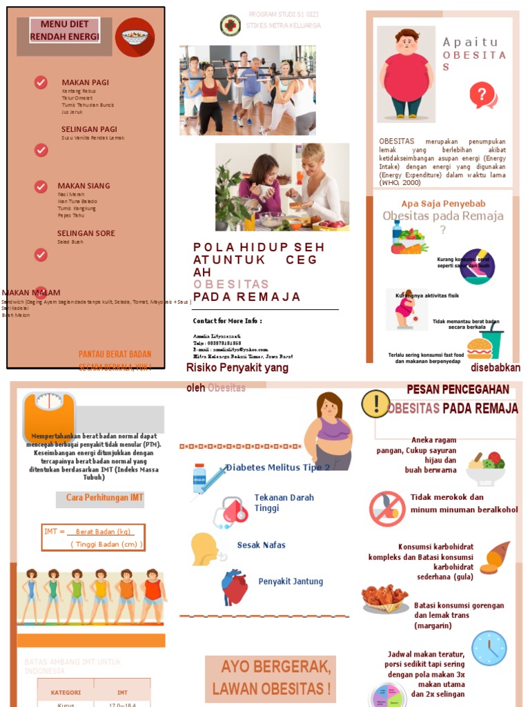 Leaflet Pencegahan Obesitas Pada Remaja | PDF