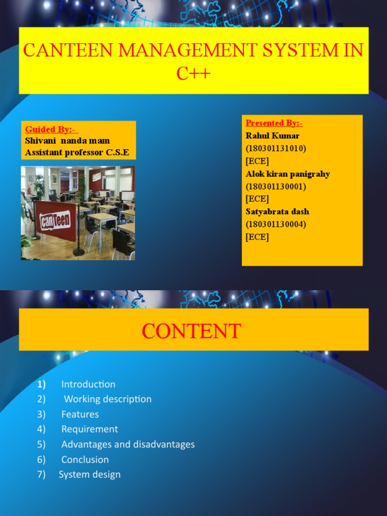 Canteen Management System in C++ | PDF | World Wide Web | Internet & Web