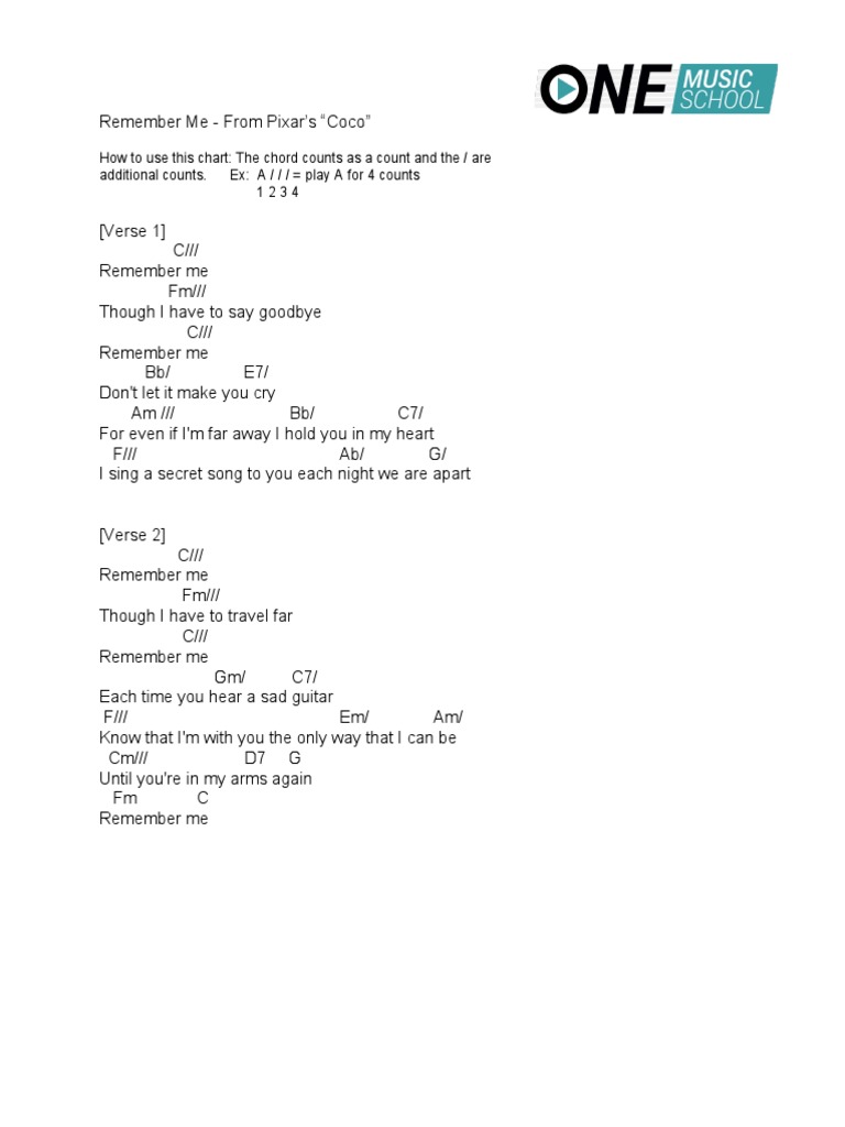 Remember Me - Coco | PDF