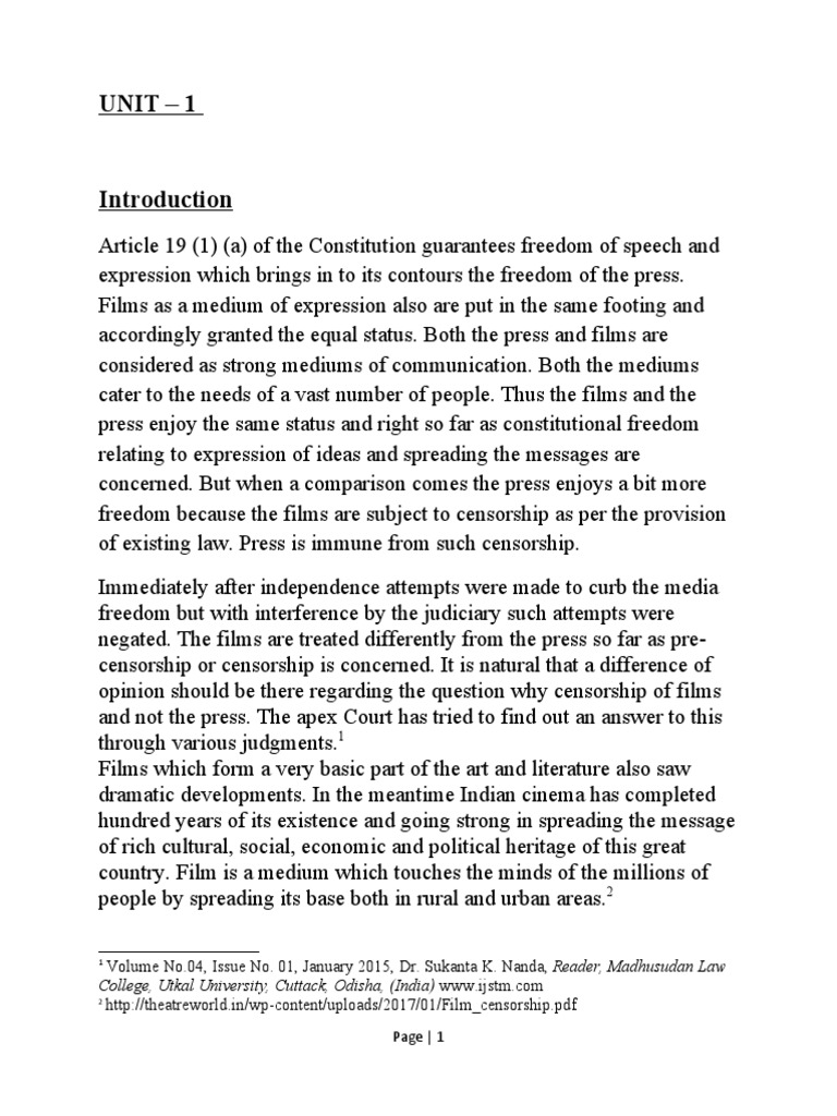 Media Law Notes - Sem 2 LLM | PDF | First Amendment To The United ...