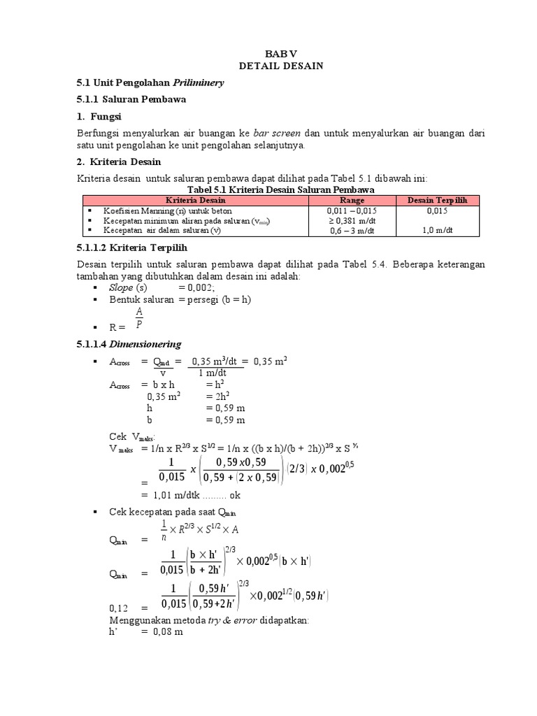 DETAIL DESAIN IPAL - Lingkungan | PDF