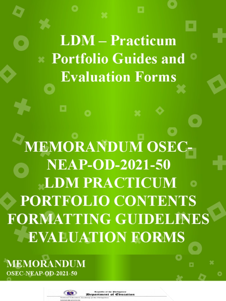 LDM Practicum Portfolio Guides and Evaluation Forms | PDF | Business | Art
